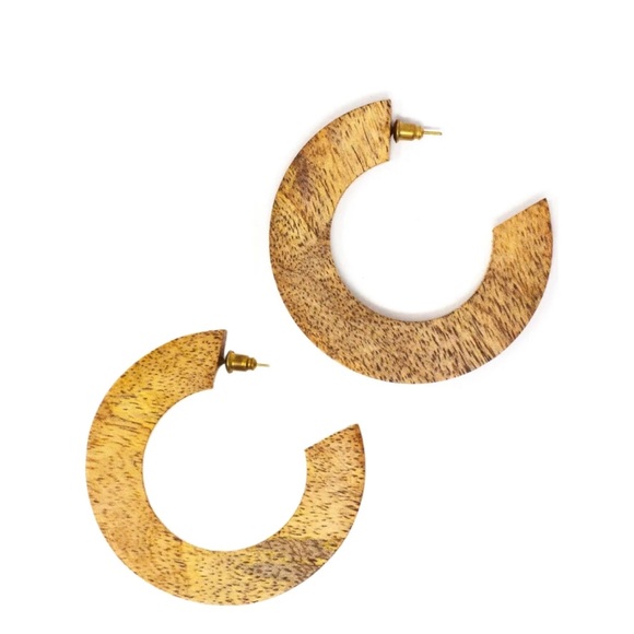 rover & kin | Jewelry | Rover Kin Artisan Made Mango Wood Hoops | Poshmark